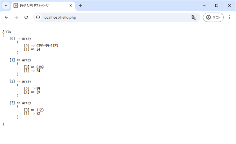 PHP入門 正規表現関数 正規表現で文字列を検索する（preg_match関数）